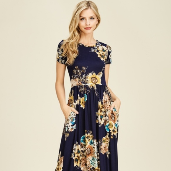 Reborn J | Dresses | Nwt Reborn J Short Sleeve Floral Maxi Dress | Poshmark